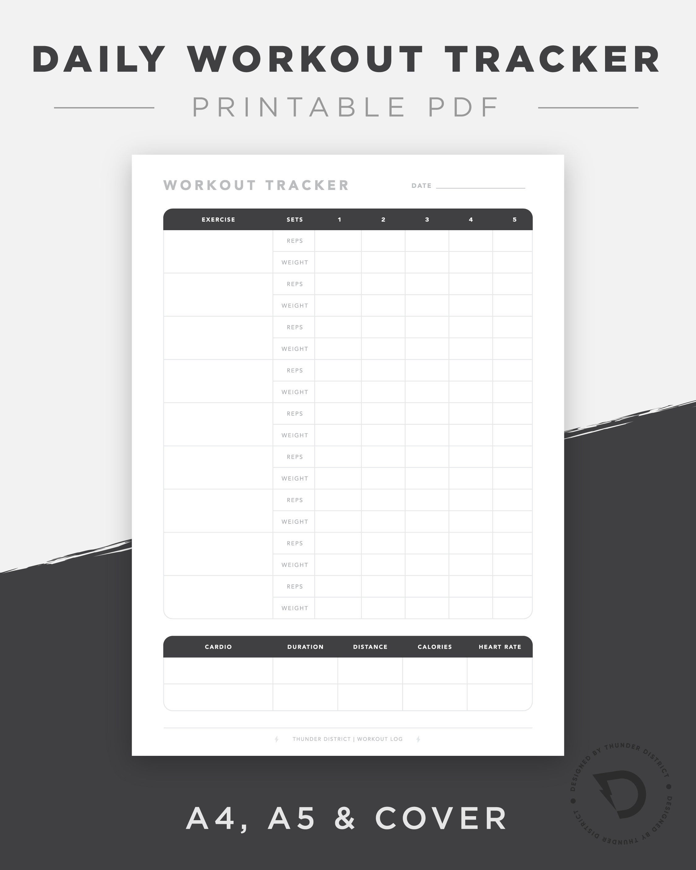 Gym Diary, Workout Log, Lift Tracker, Daily Workout Tracker, Printable ...