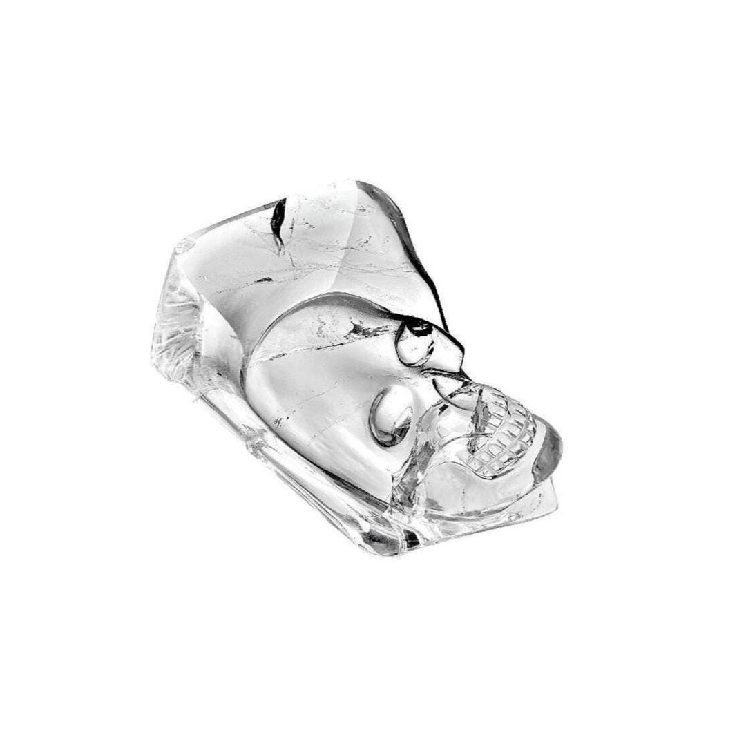 Natural Clear Quartz Crystal Skull Sculpture, Paperweight, Hand Carved ...