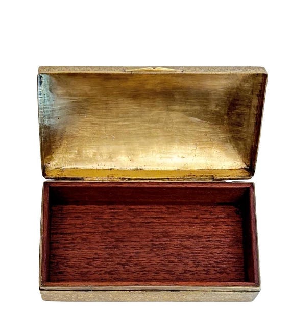 Antique Indian Mughal Brass Cigarette Trinket Box Cas… - Gem