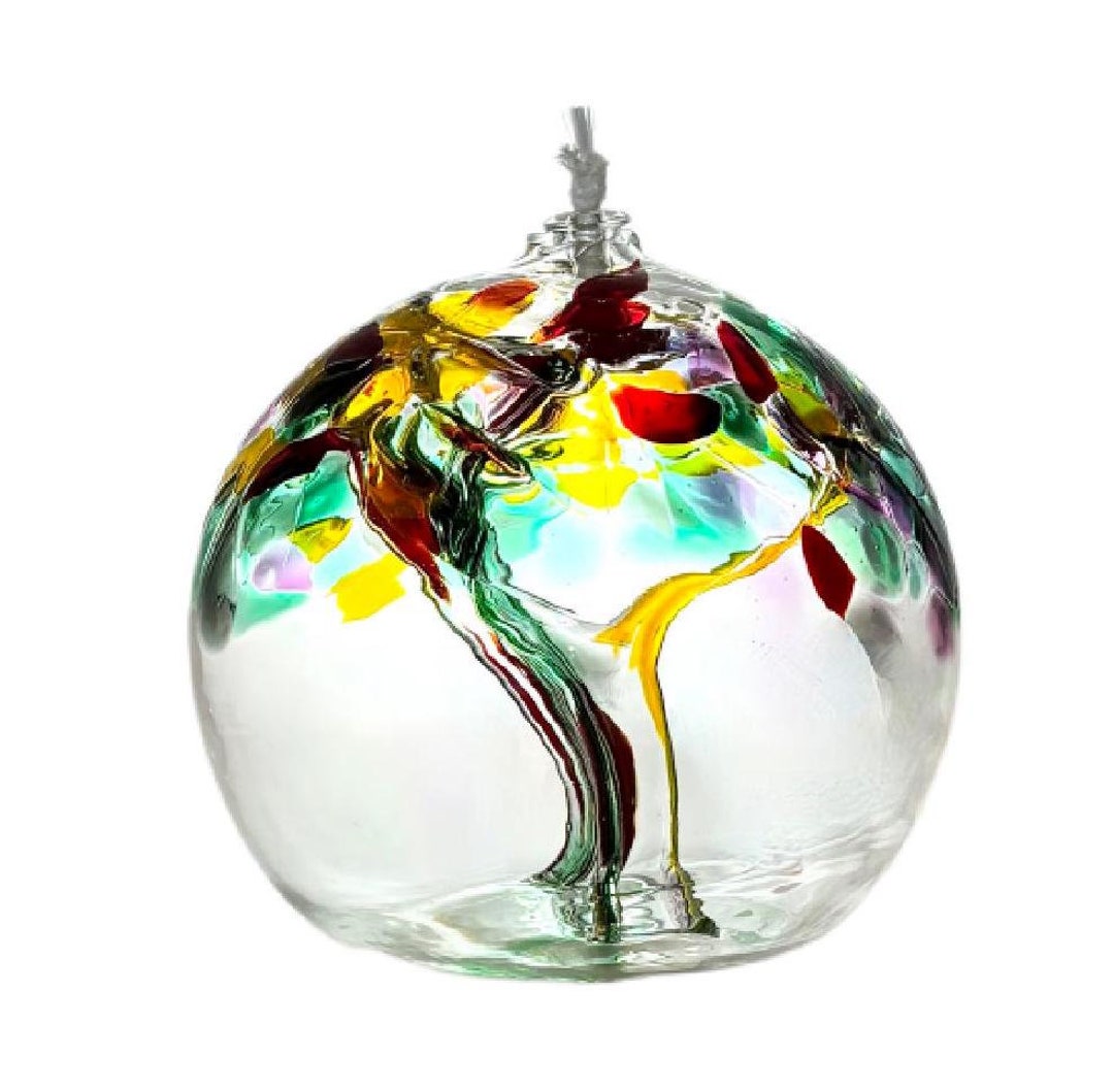 Tree of Life Orb Oil Lamp Hand Blown With Top & Wick, Large 5 Inch ...