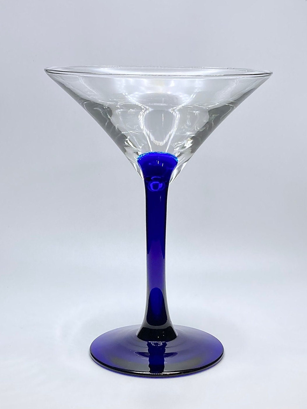 Mid Century Modern Libbey Curved Stem Cobalt Blue Cocktail - Etsy