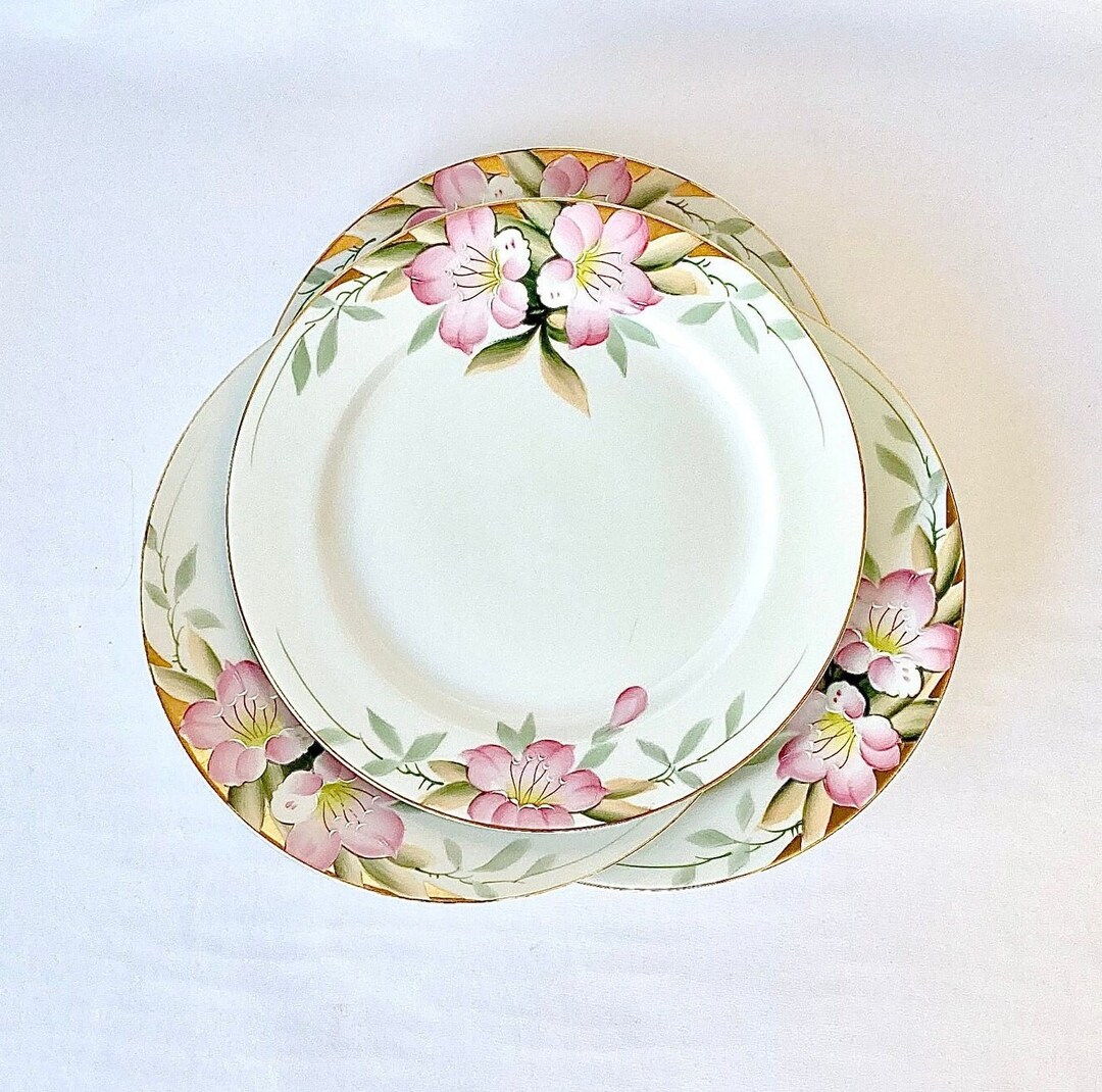 Vintage Noritake Azalea 10 Porcelain Dinner Plates, Hand Painted Japan ...