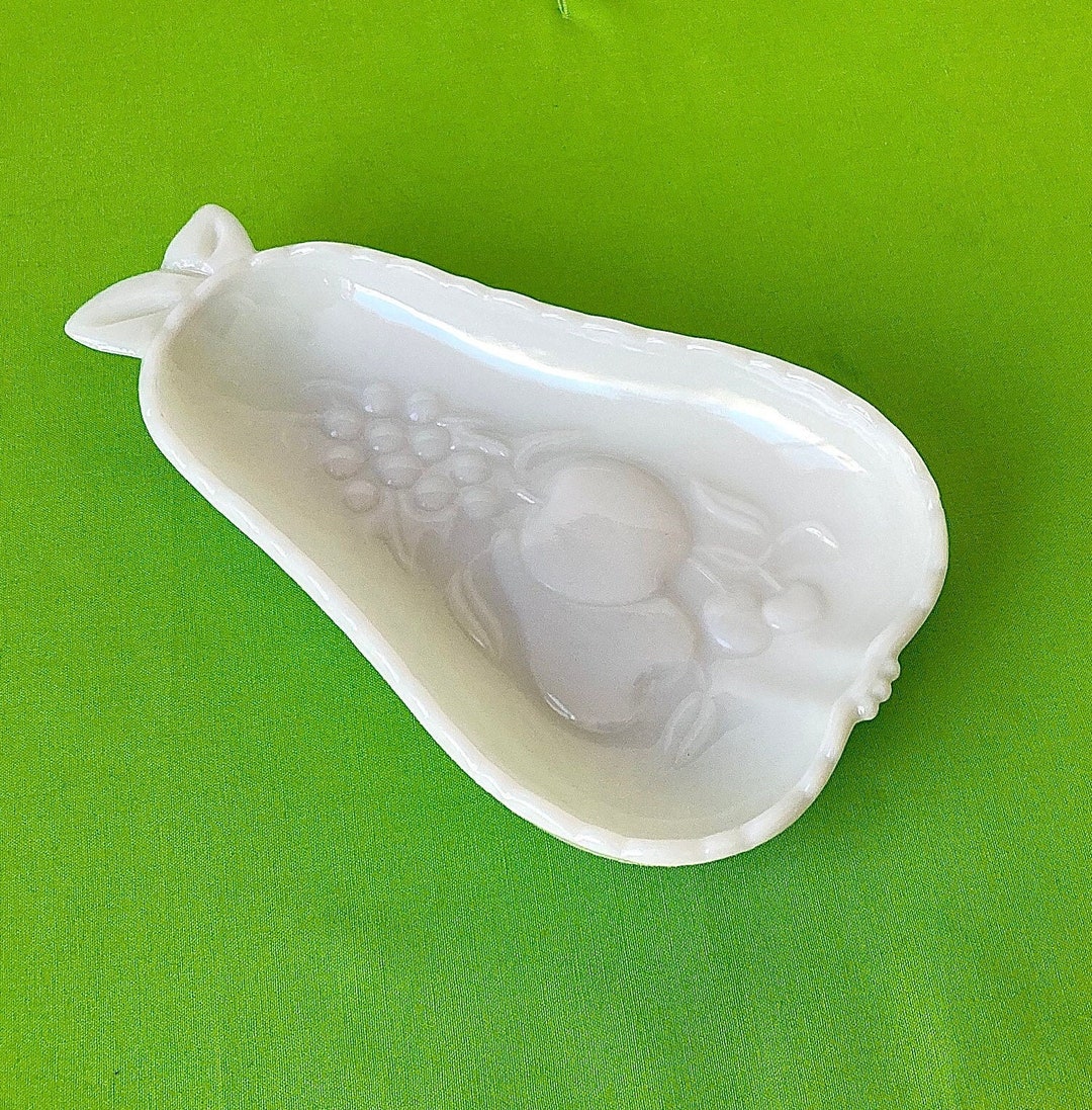Vintage Hazel Atlas Pear Shaped Milk Glass Dish 1950s - Etsy
