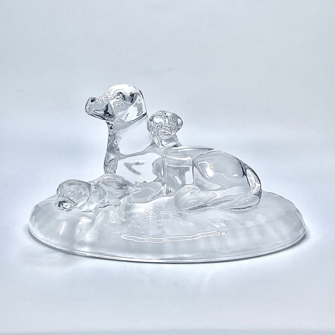 Glass Dogs Figurine by Cristal D'arques From France, Mother and Puppies ...