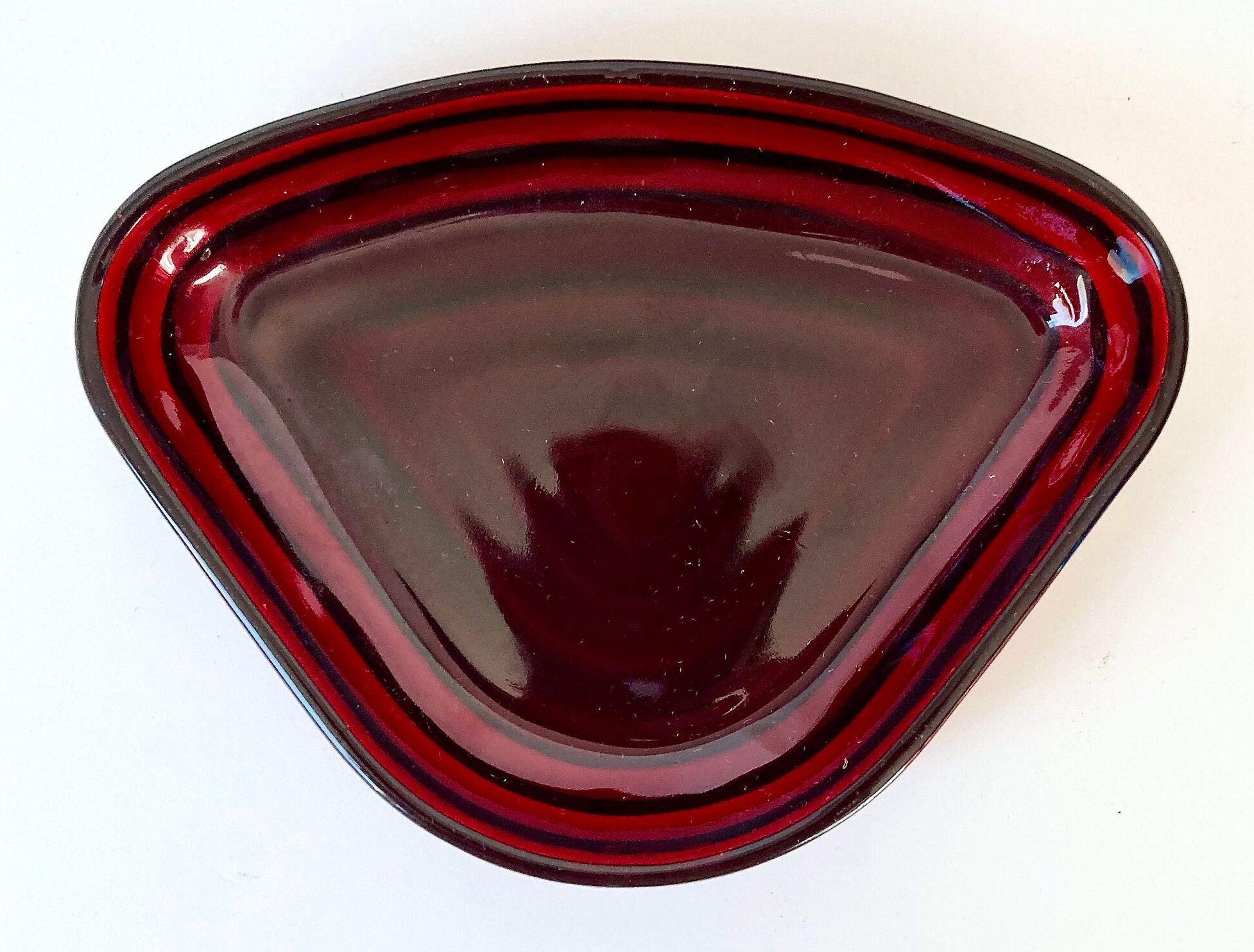 Anchor Hocking RARE Manhattan Triangular Relish Dishes Depression Glass ...