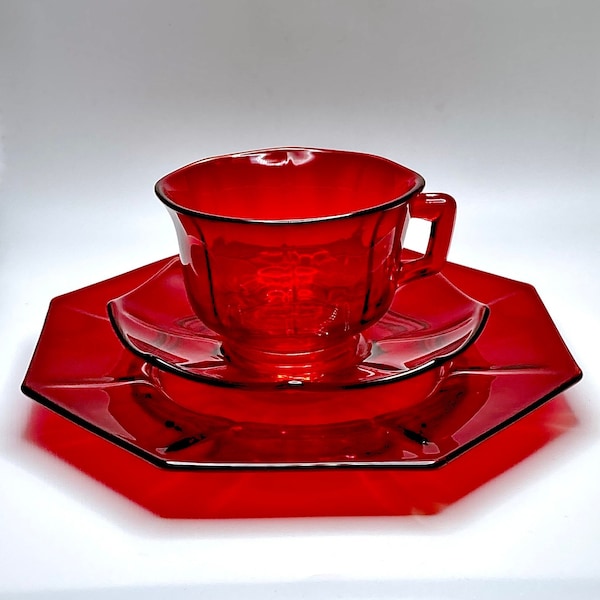 Red Depression Glass - Etsy