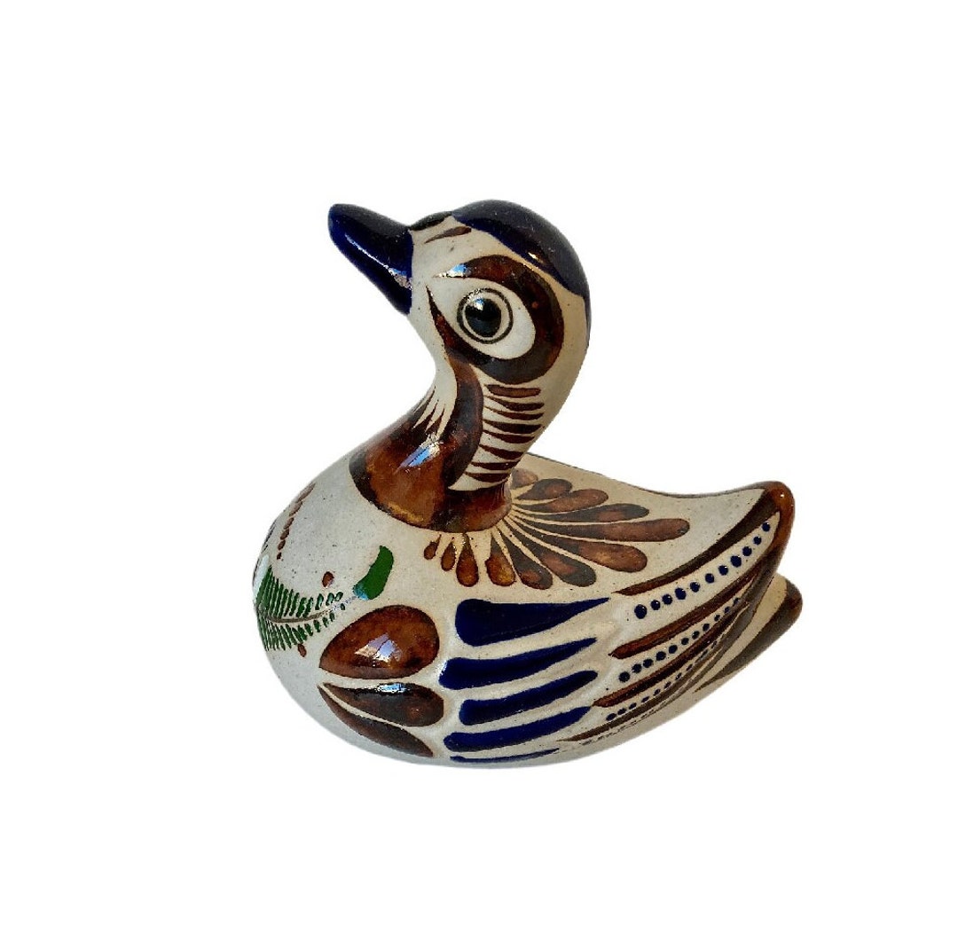 Vintage Pottery Duck Statue, Glazed Stoneware 7", Made in Mexico - Etsy