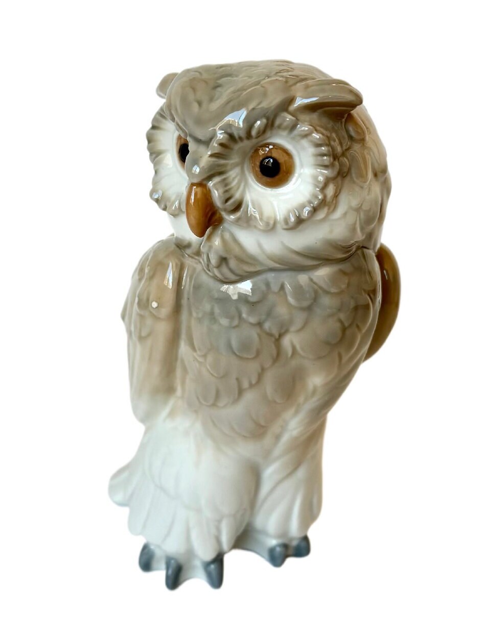 MINT Nao Lladro Owl Porcelain Figurine Statuen White & Gray 7, Retired ...