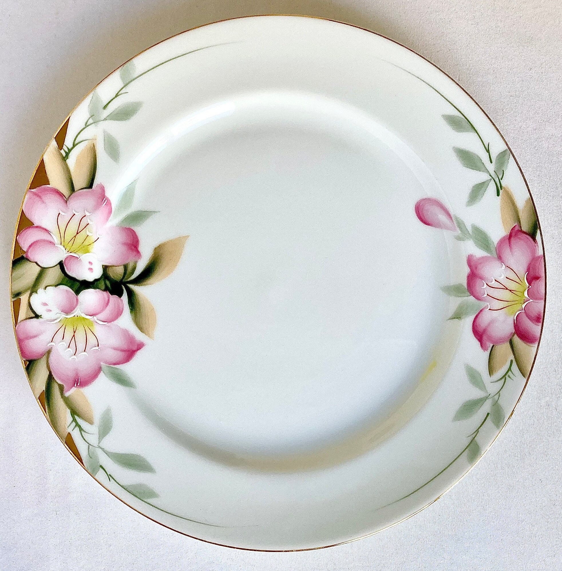 Vintage Noritake Azalea 10 Porcelain Dinner Plates, Hand Painted Japan ...