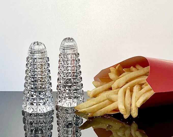 Vintage Cut Lead Crystal Hexagon Salt and Pepper Shakers - Etsy