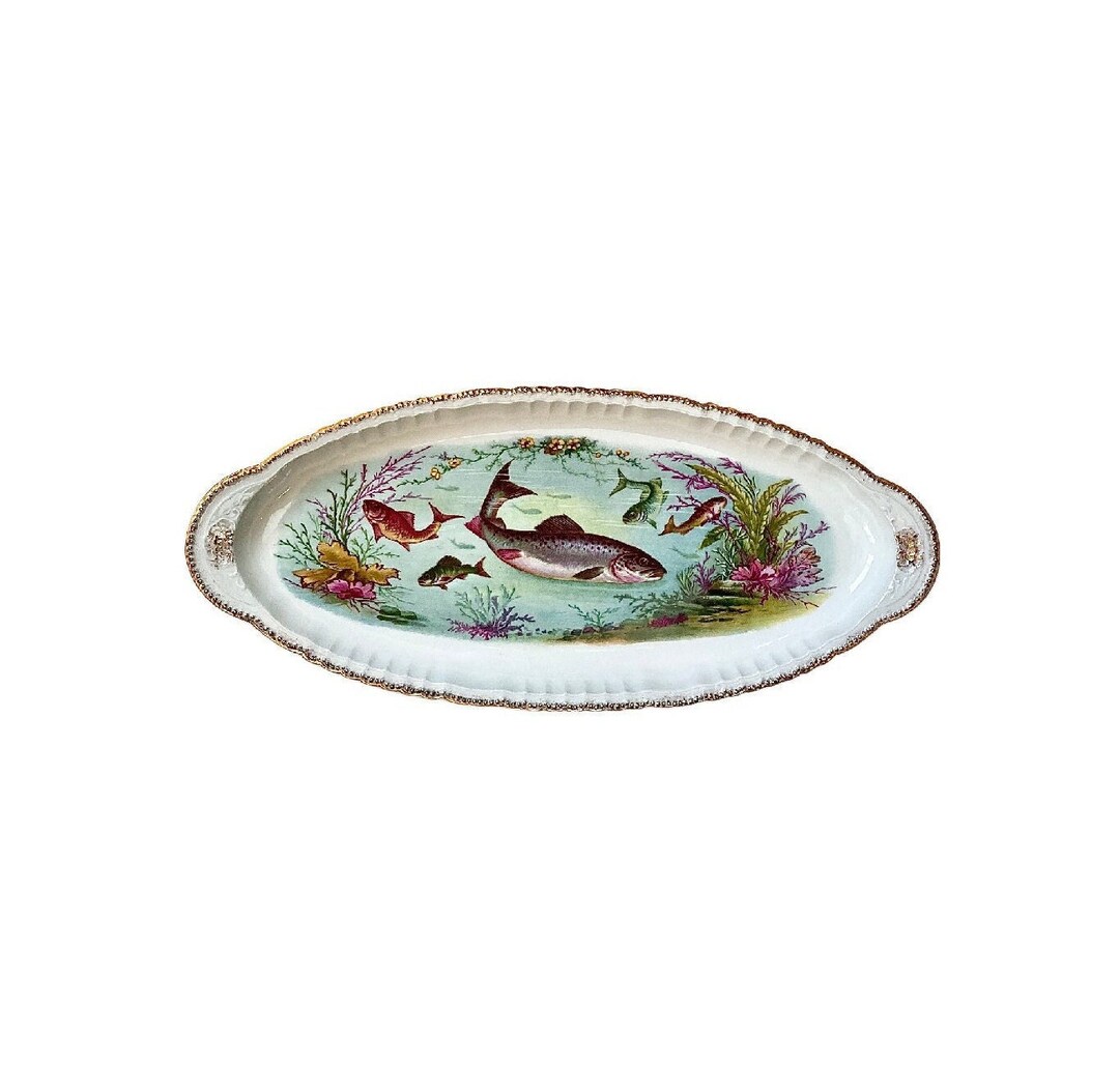 Antique Victorian Porcelain Fish Platter: Austria, Circa 1890s - Etsy