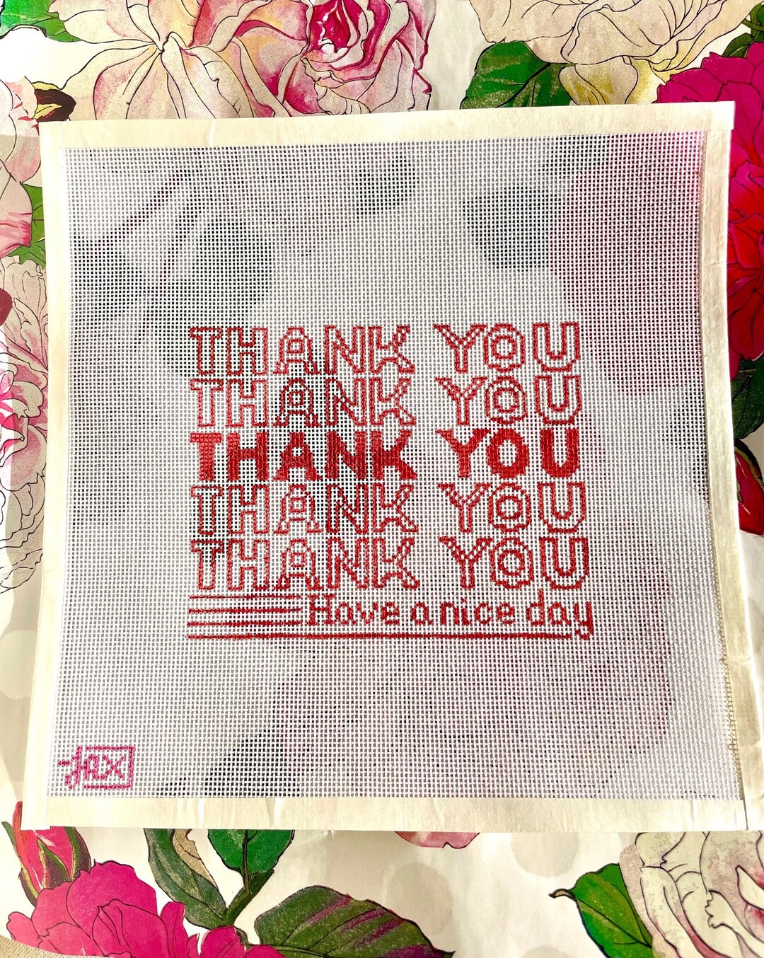 Thank You, Next Hand Painted Needlepoint Canvas - Etsy