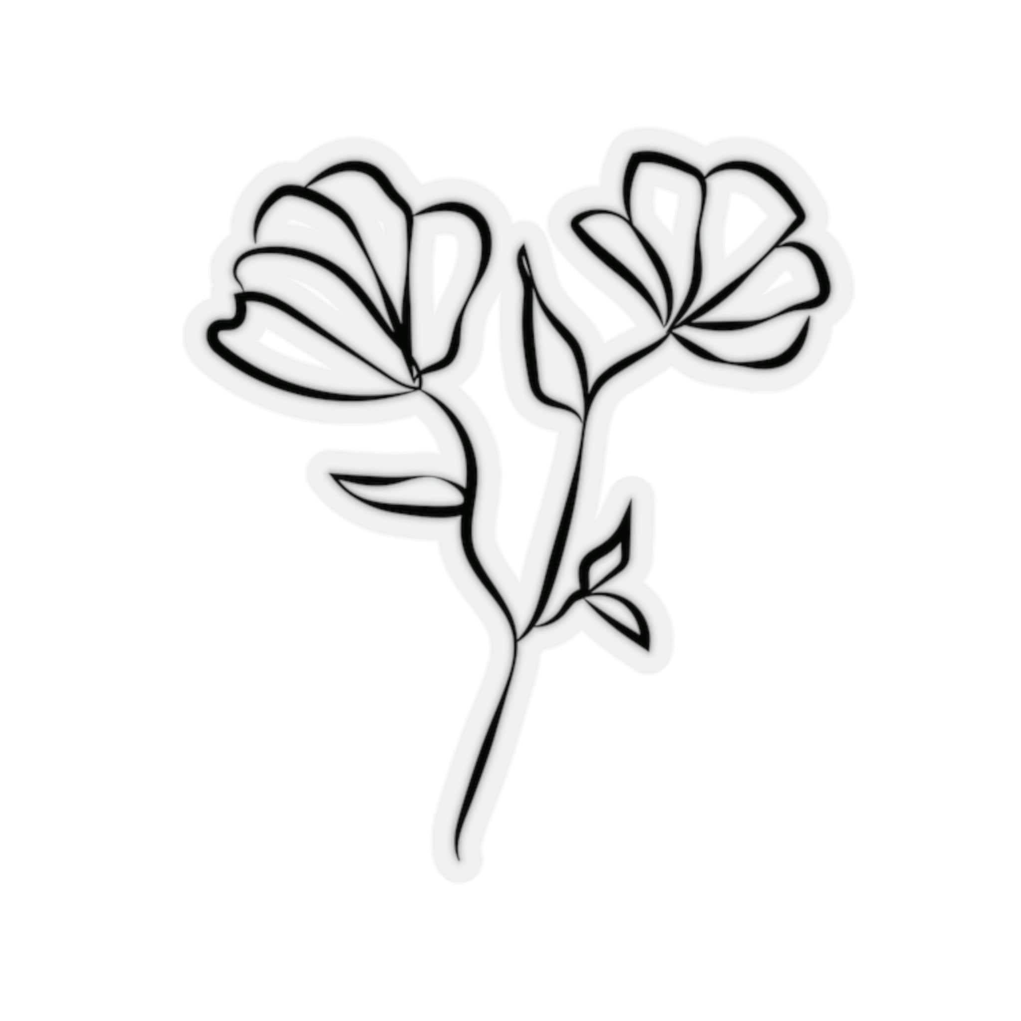 Minimalist Flower Sticker - Etsy