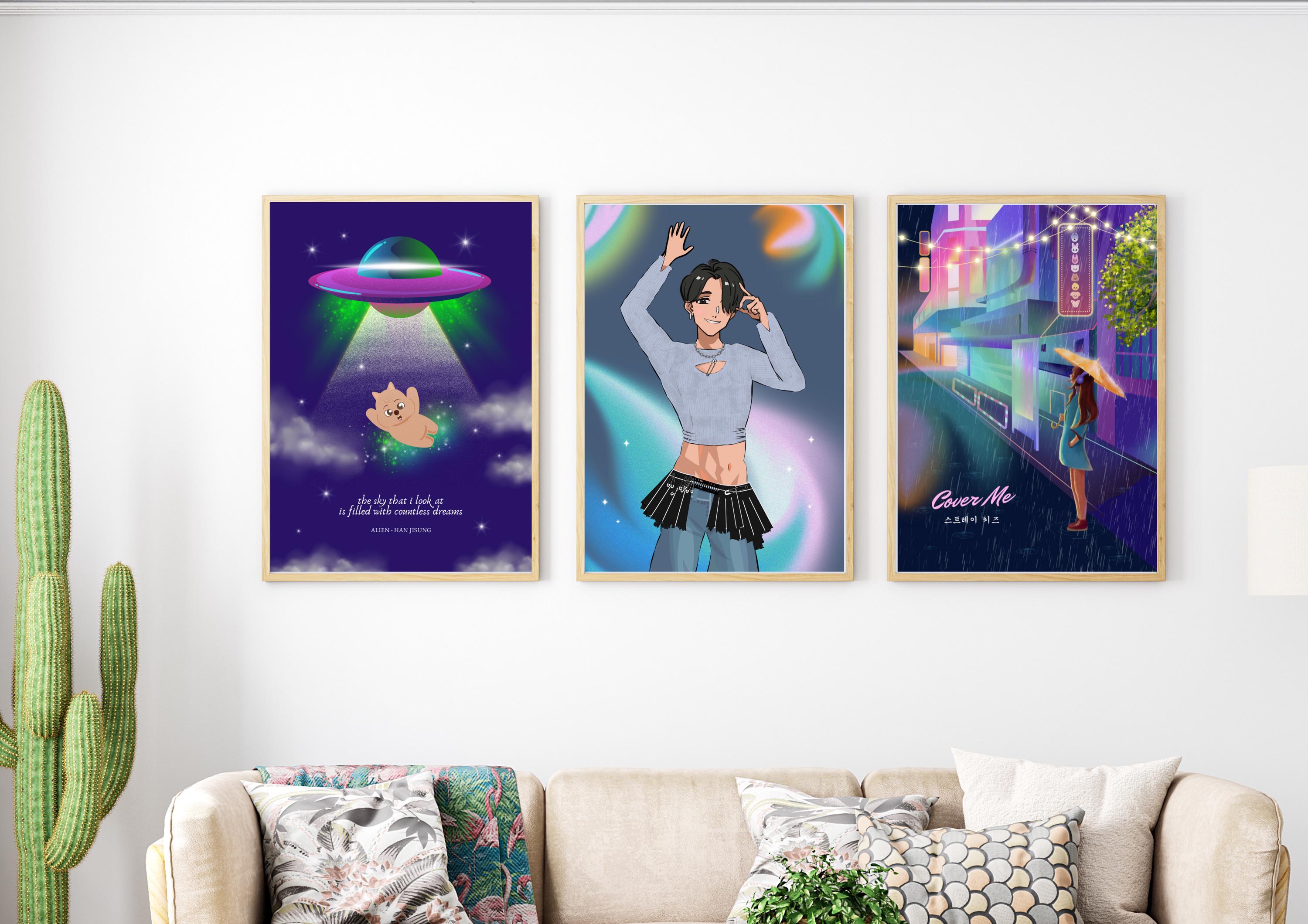 Han Jisung Alien Art Print Digital Download, Stray Kids Poster, A4 and ...