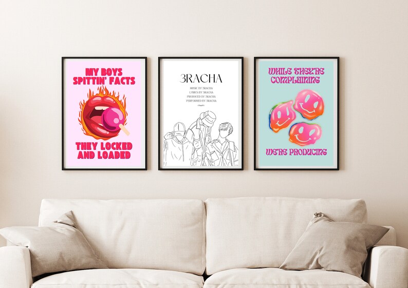 Stray Kids 3RACHA Art Print, Minimalist Kpop Decor (digital Download ...