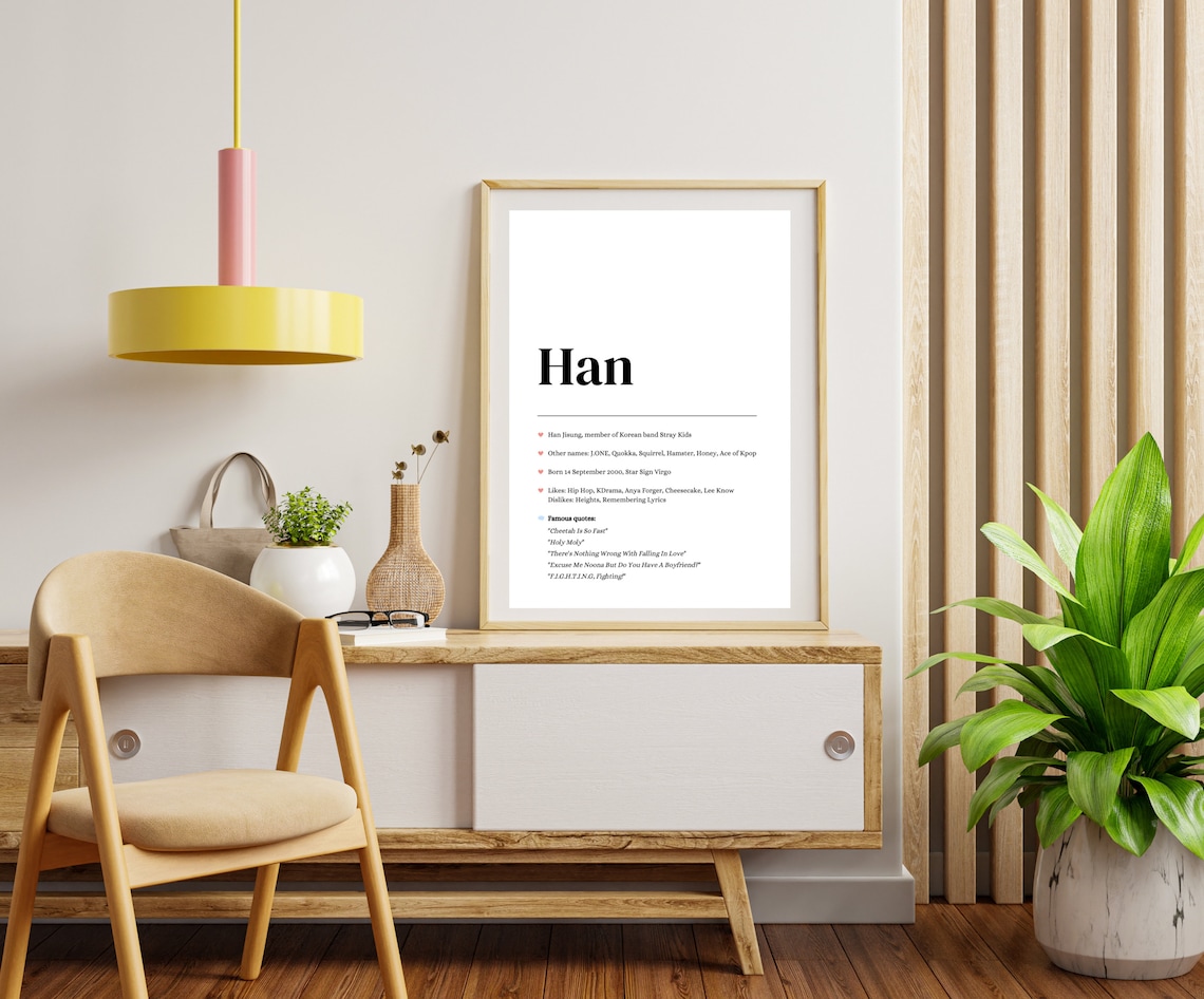 Stray Kids Han Jisung Art Han Definition SKZ Han Bio Poster - Etsy