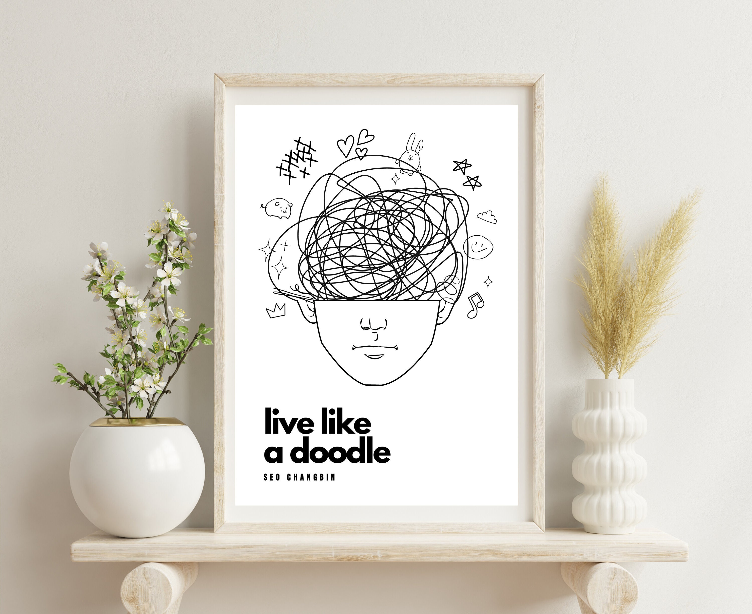 Changbin Doodle Art Print SKZ REPLAY Poster Stray Kids - Etsy Finland