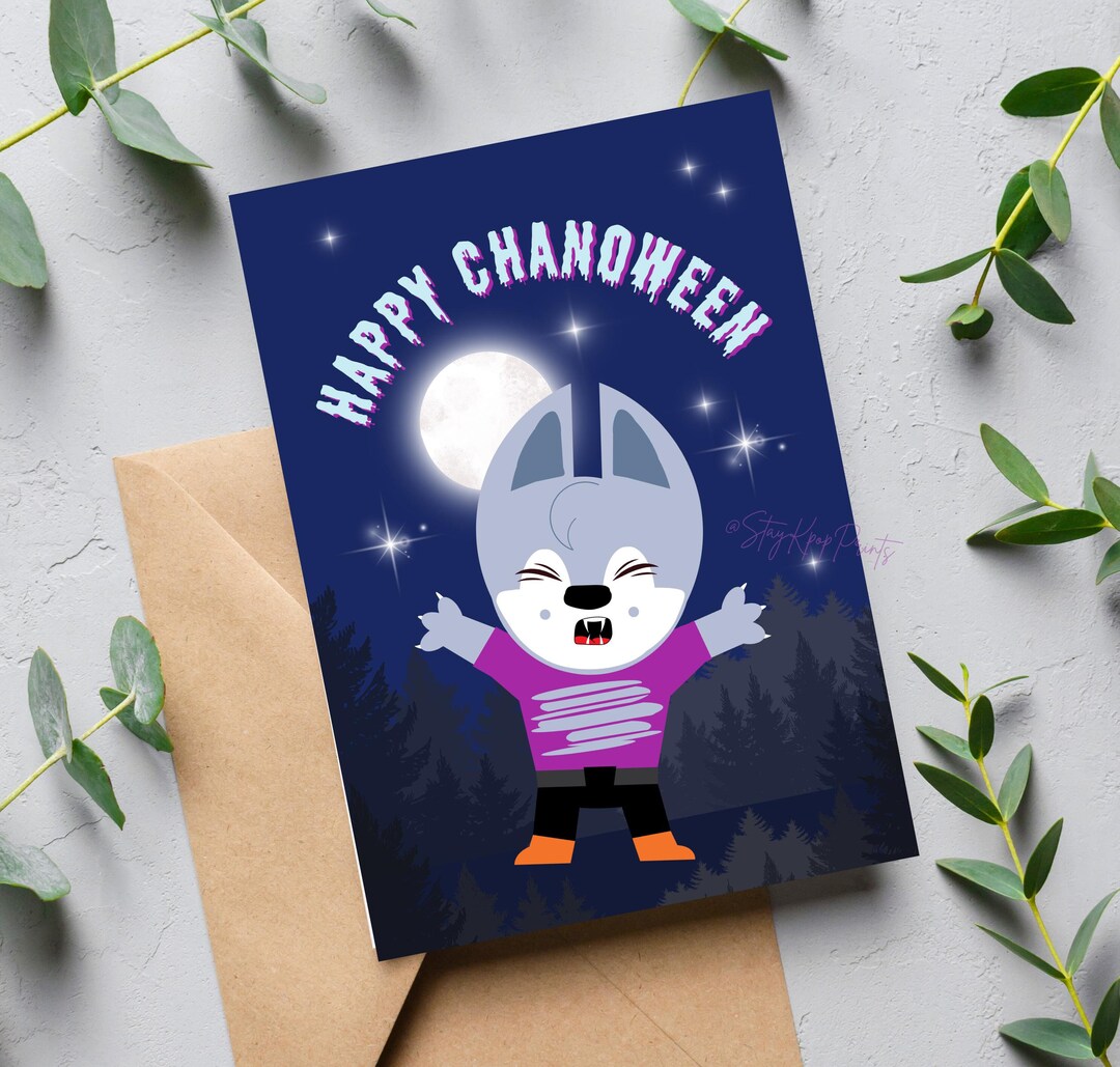 Stray Kids Halloween Bang Chan Art Digital Download, SKZ Poster Wolf ...