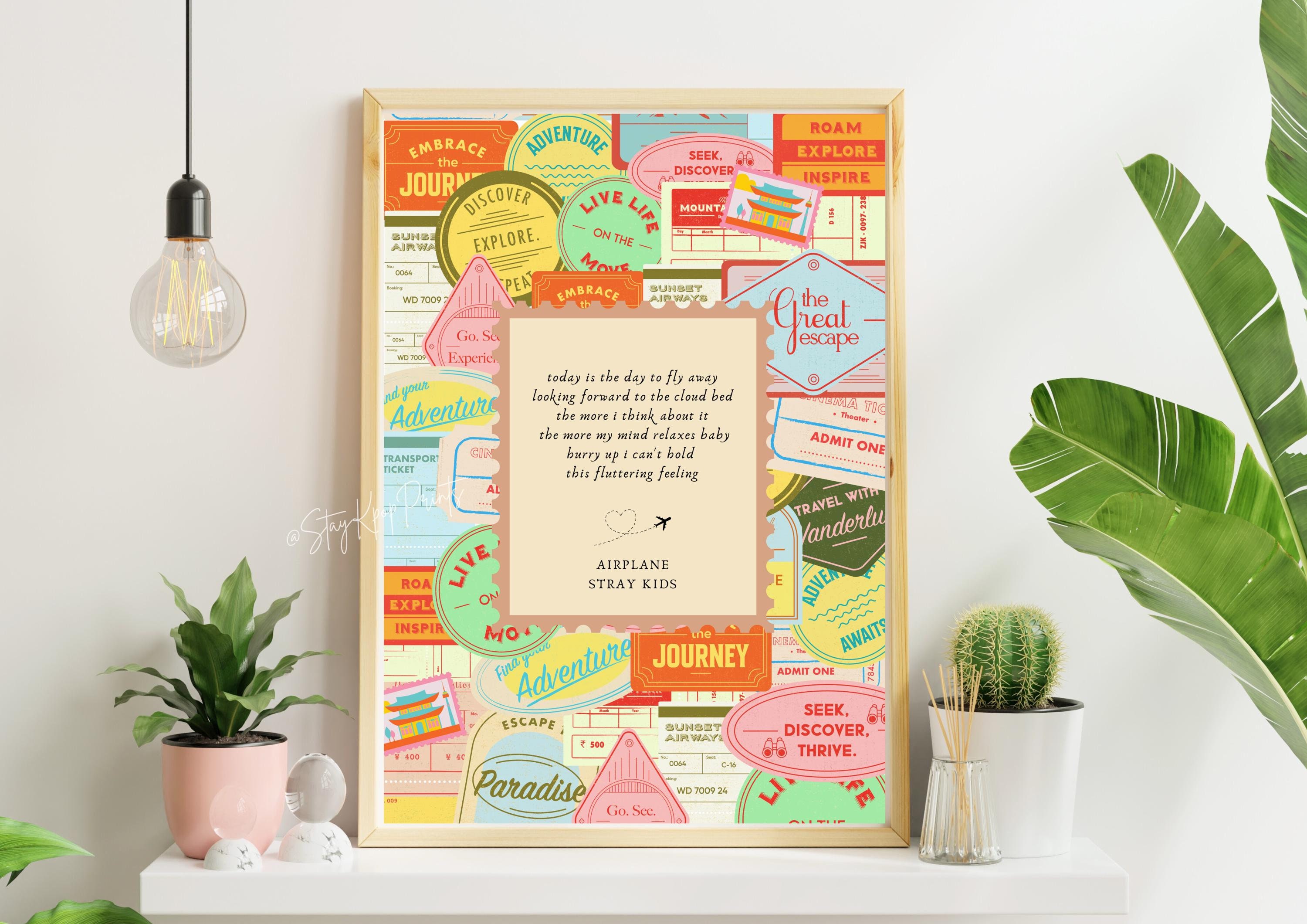 Stray Kids Airplane Art Print Digital Download, SKZ Music Poster, A4 ...