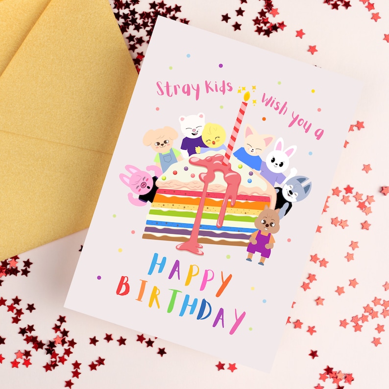 Stray Kids Birthday Card Digital Download Artwork, Skzoo Print, A4 and ...