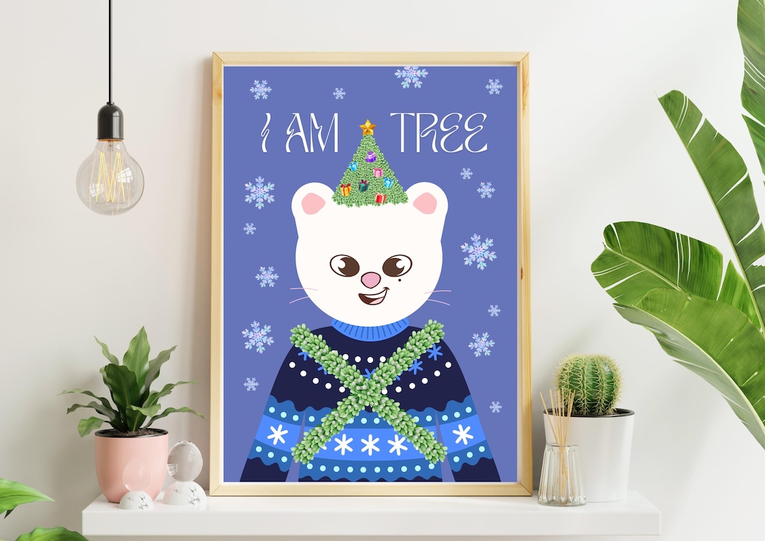 Stray Kids Christmas Art Print Digital Download, Hyunjin I Am Tree ...