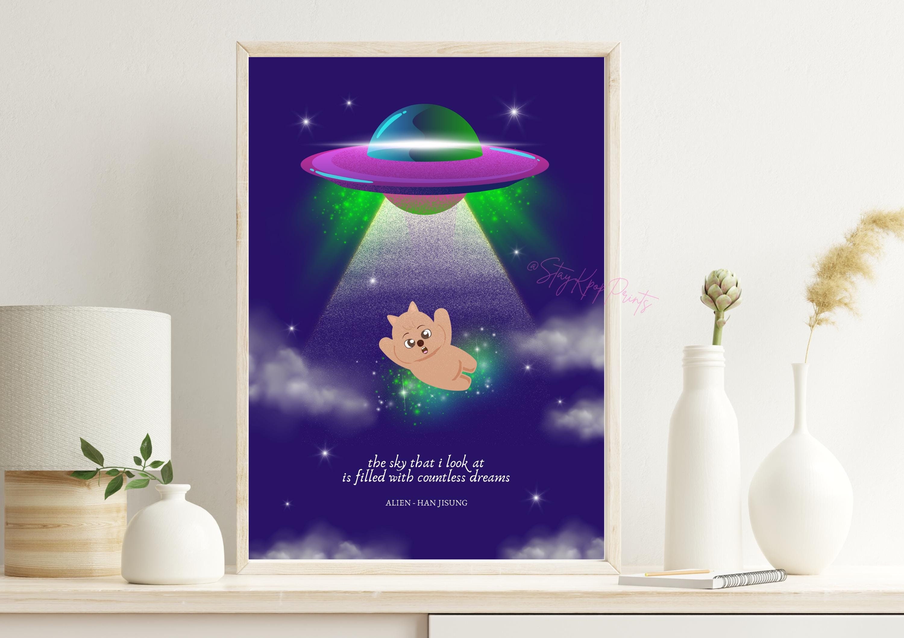 Han Jisung Alien Art Print Digital Download, Stray Kids Poster, A4 and ...