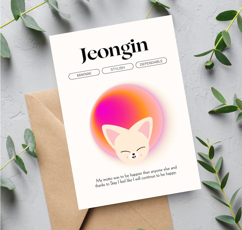 Stray Kids Jeongin Foxi.ny Skzoo Poster Digital Download A4 Size, SKZ I ...