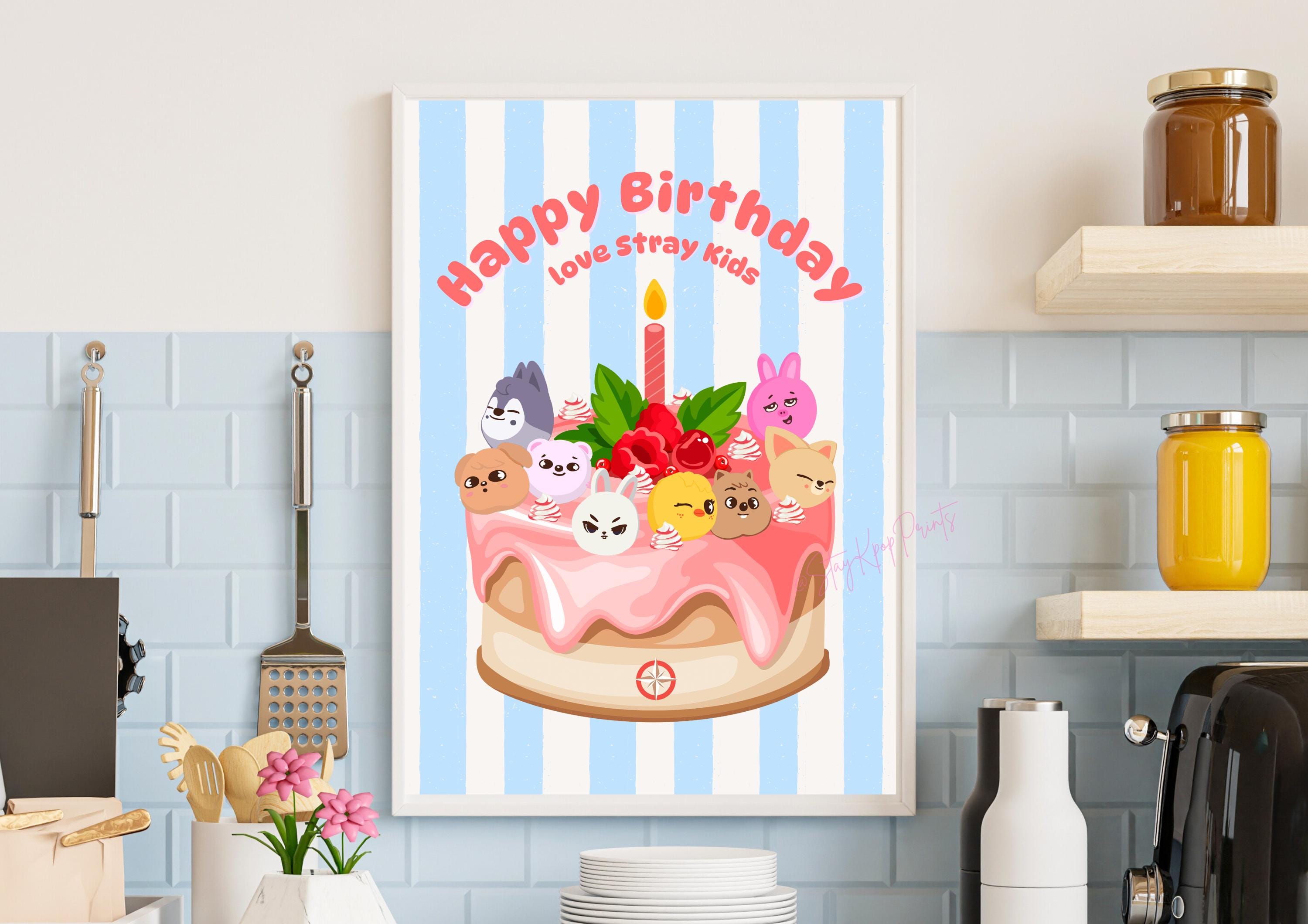 Stray Kids Birthday Card Digital Download Artwork, Skzoo Print, A4 and ...