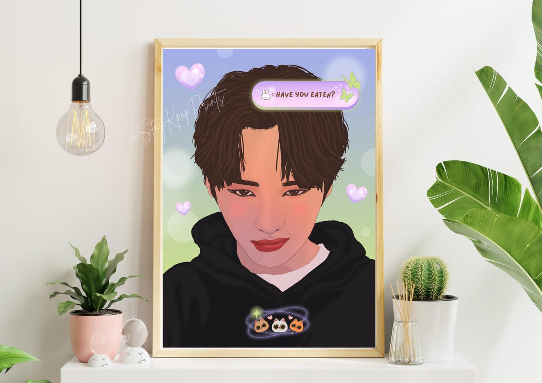 Stray Kids Lee Know Portrait Art Print, Kpop Illustration (digital ...