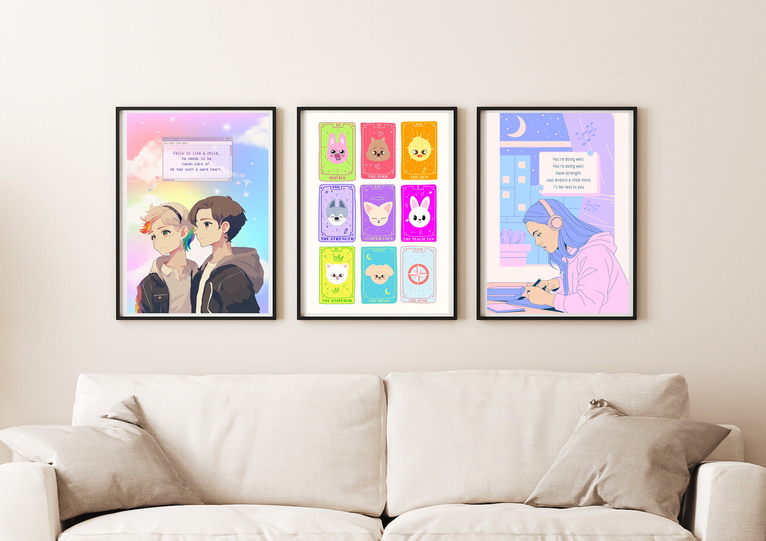 Stray Kids Skzoo Tarot Card Art, SKZ Poster, Digital Download, A4 and ...