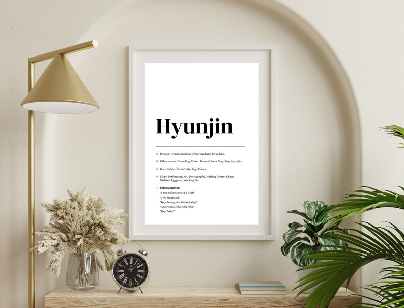 Stray Kids Hyunjin Definition Poster, SKZ Bio Art (digital Download) - Etsy