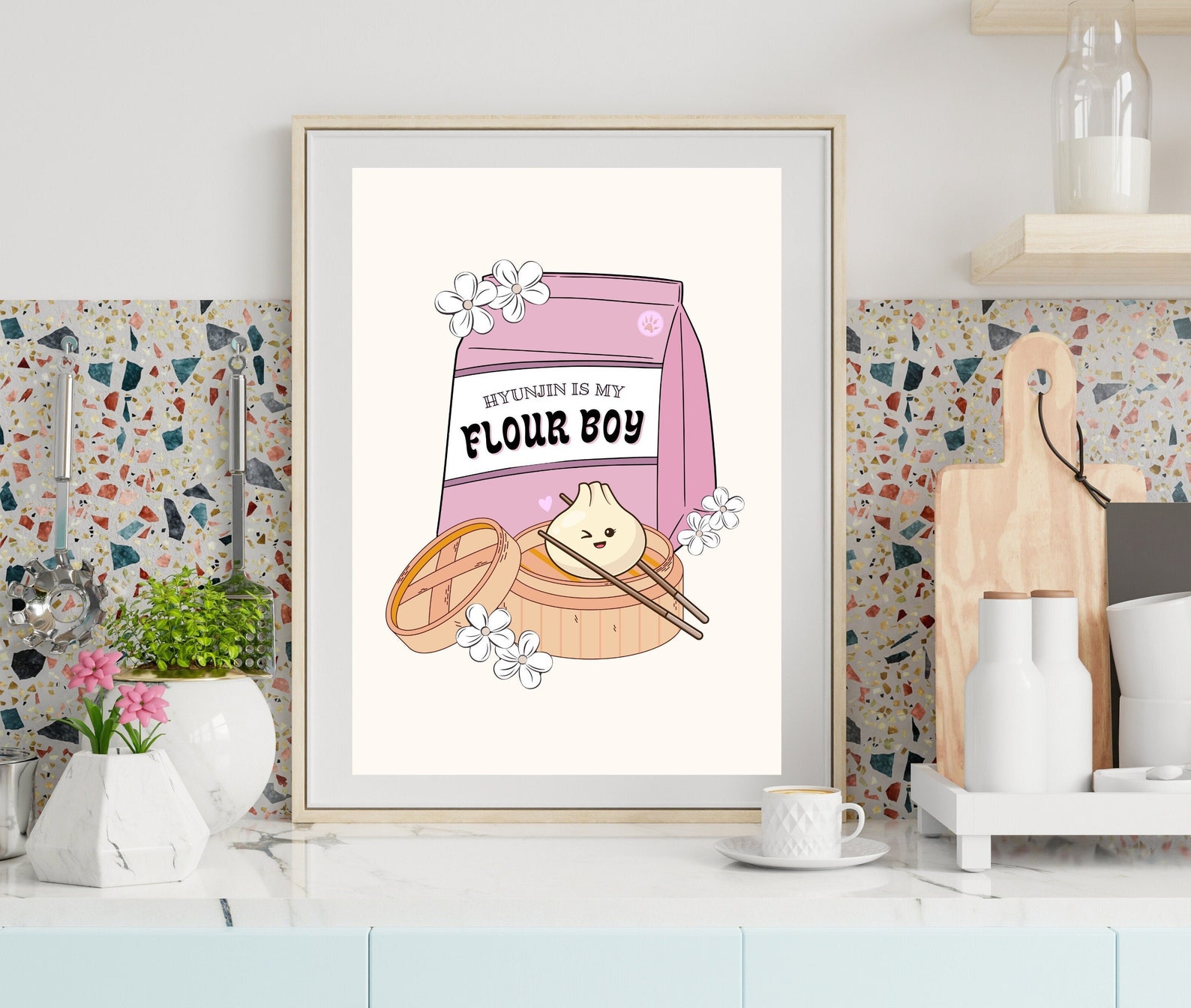 Stray Kids Hyunjin Flour Boy Art, SKZ Poster, Digital Download, Hwang ...