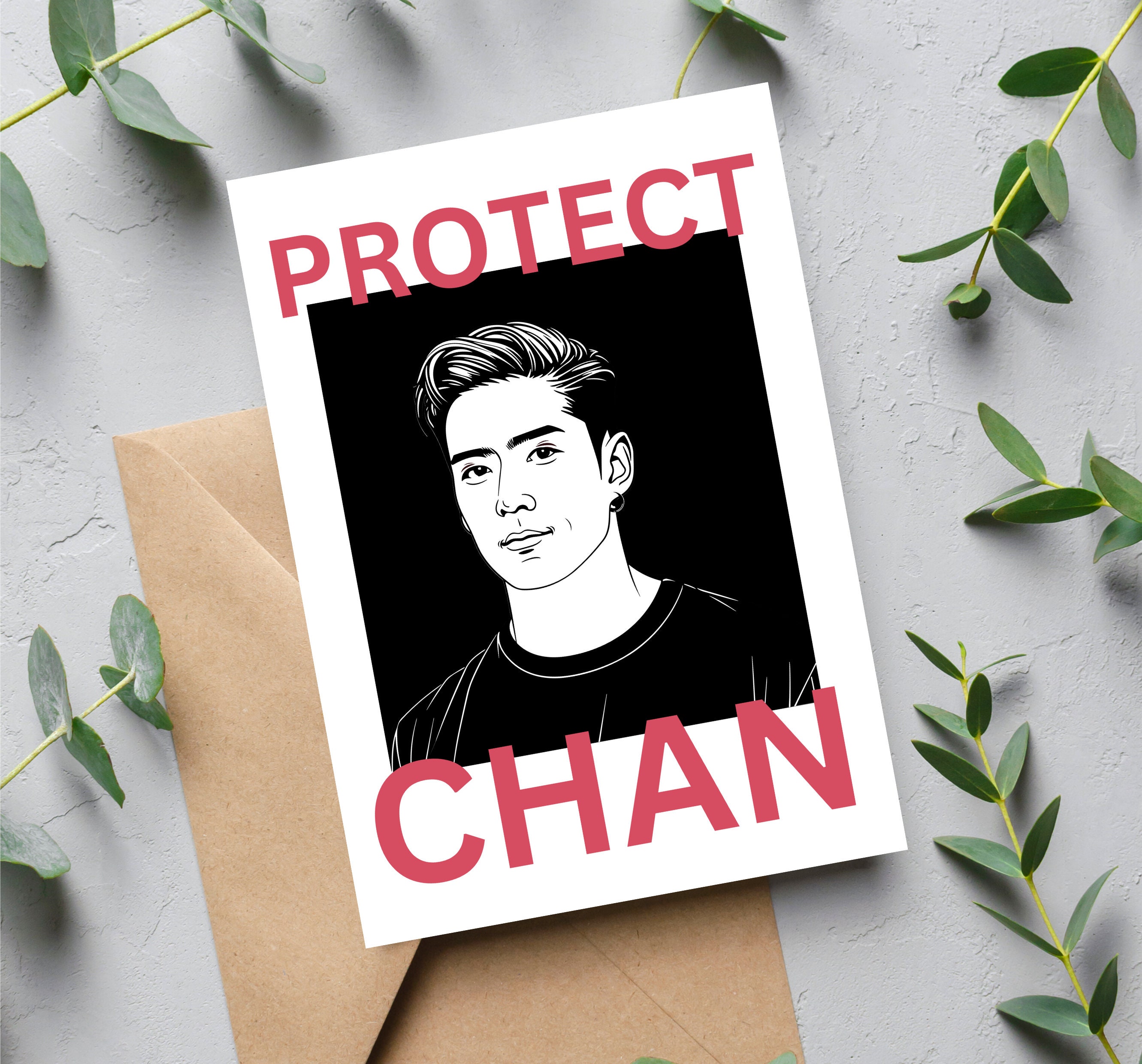 Stray Kids Bang Chan Art Print Digital Download, SKZ Protect Chan ...
