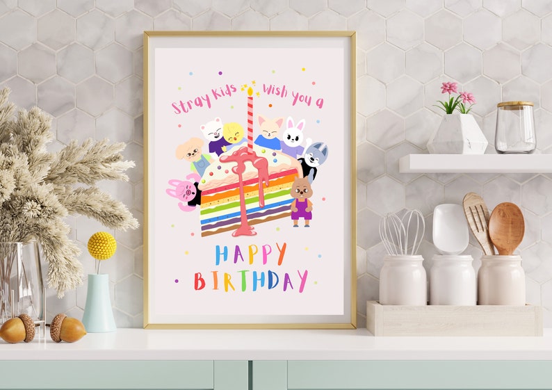 Stray Kids Birthday Card Digital Download Artwork, Skzoo Print, A4 and ...