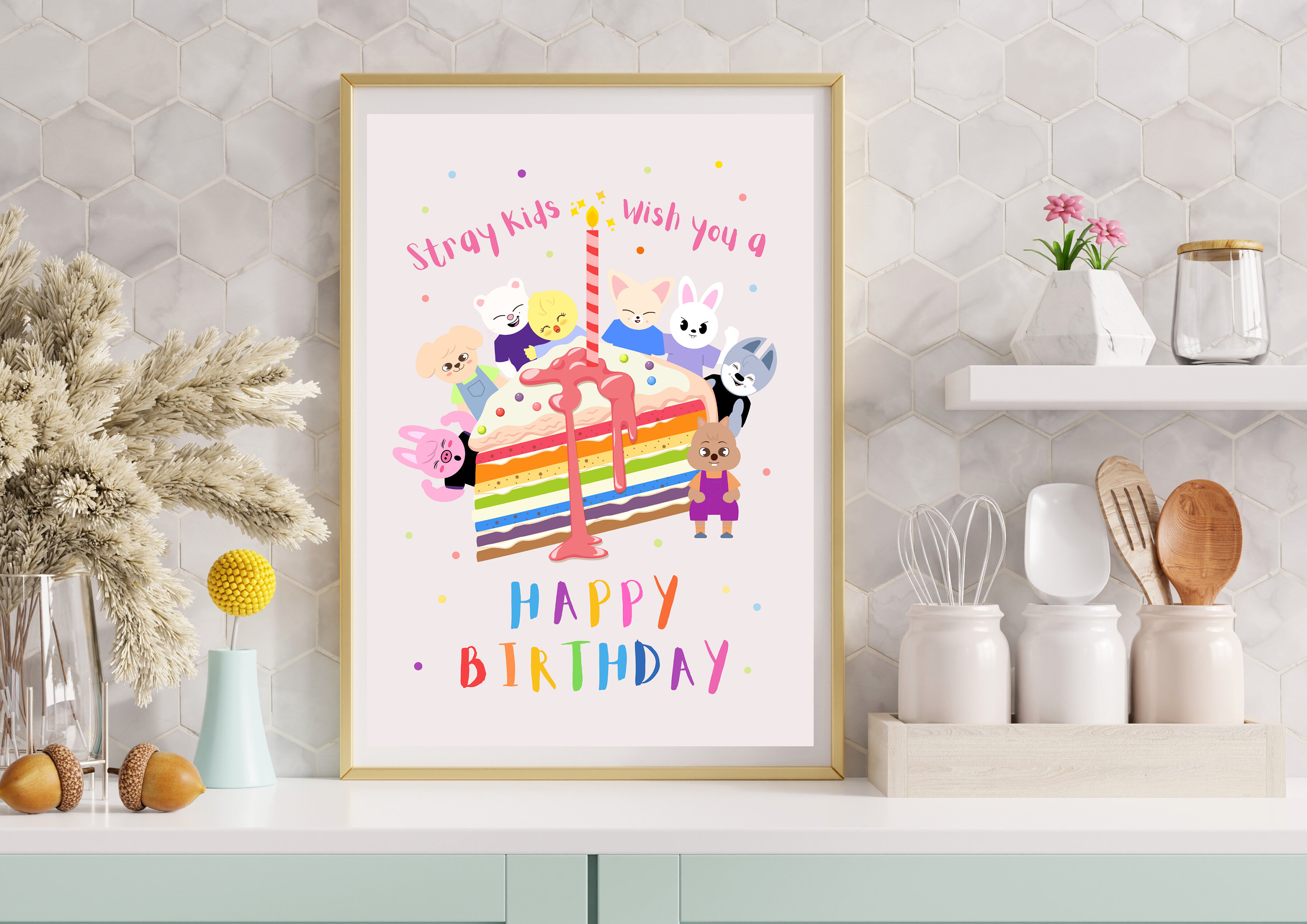 Stray Kids Birthday Card Digital Download Artwork, Skzoo Print, A4 and ...