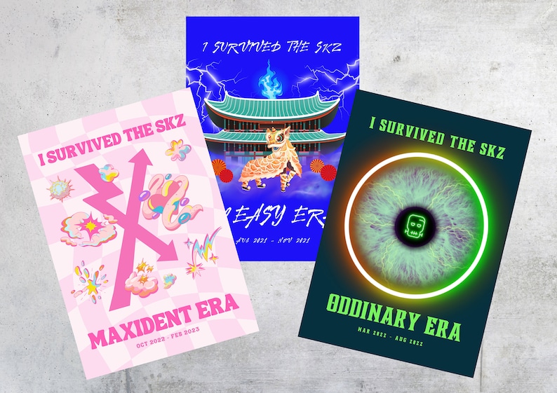Stray Kids Album Poster Bundle, SKZ Comeback Era 3X Digital Art Prints ...
