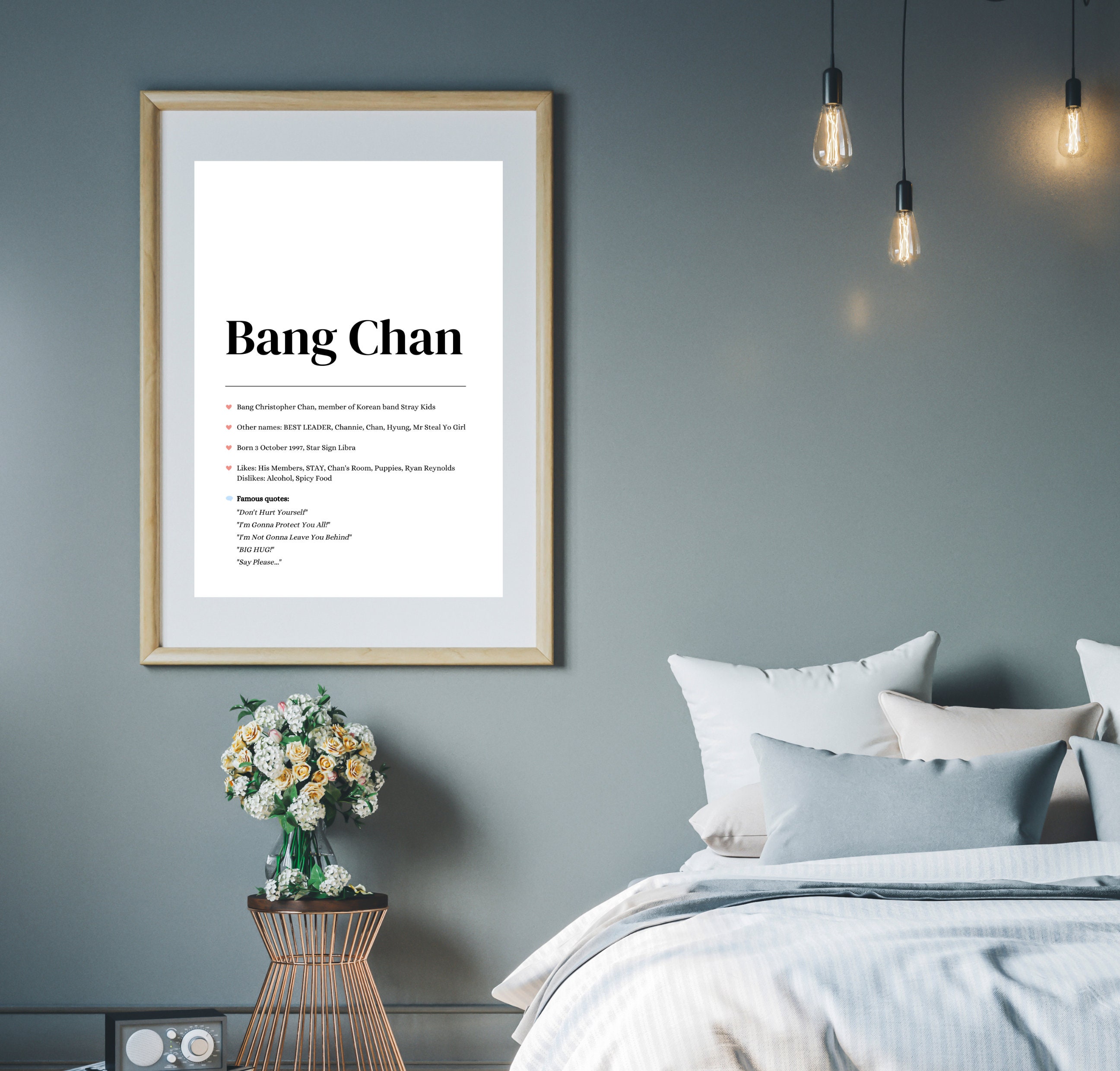 Stray Kids Bang Chan Definition Art Print, SKZ Kpop Poster (digital ...