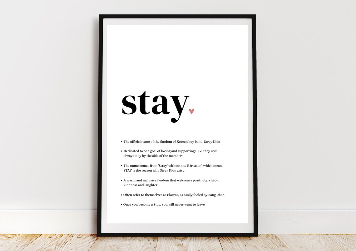 STAY Definition Stray Kids Art Digital Download SKZ Poster - Etsy