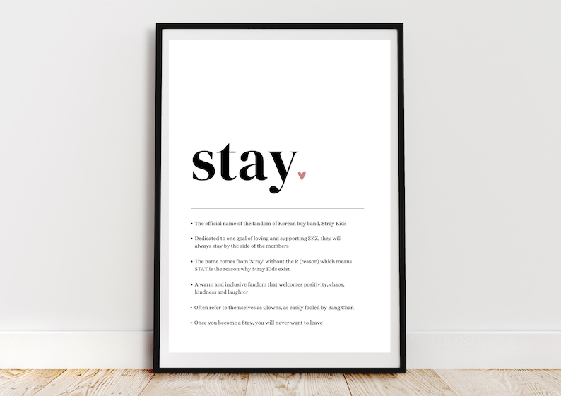 STAY Definition Stray Kids Art Digital Download SKZ Poster - Etsy