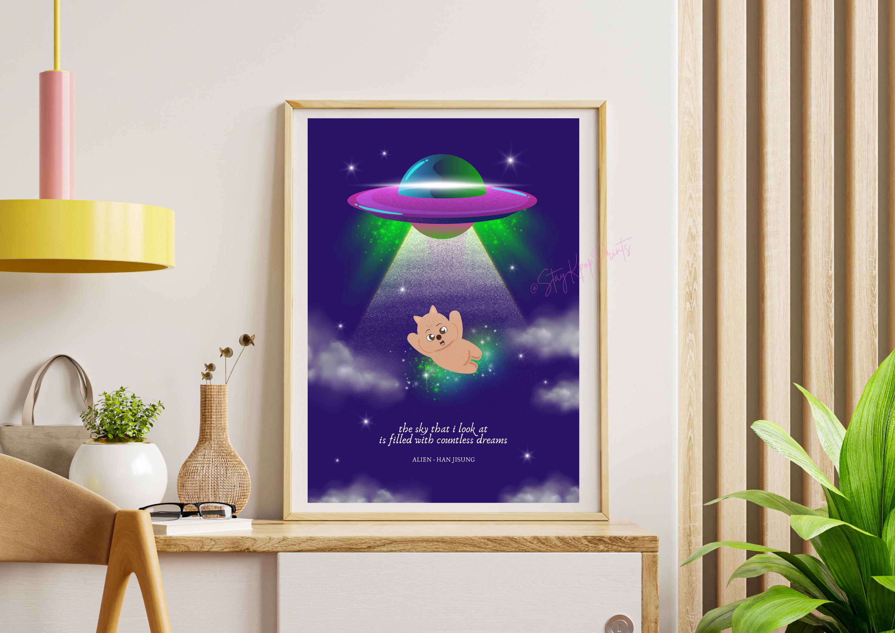 Han Jisung Alien Art Print Digital Download, Stray Kids Poster, A4 and ...