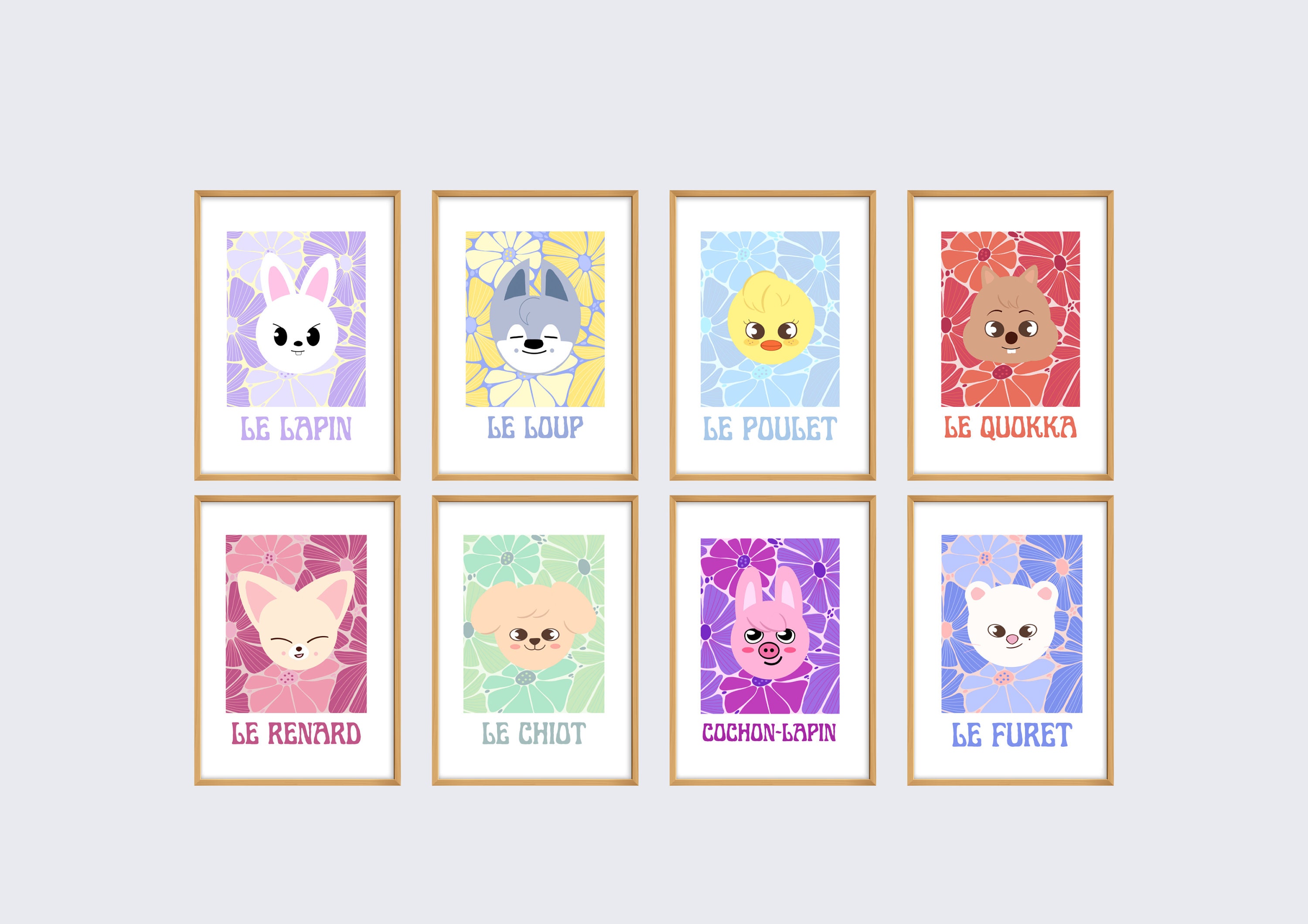 Stray Kids Skzoo 8 Poster Set Digital Download, SKZ 8 Member Art Print ...