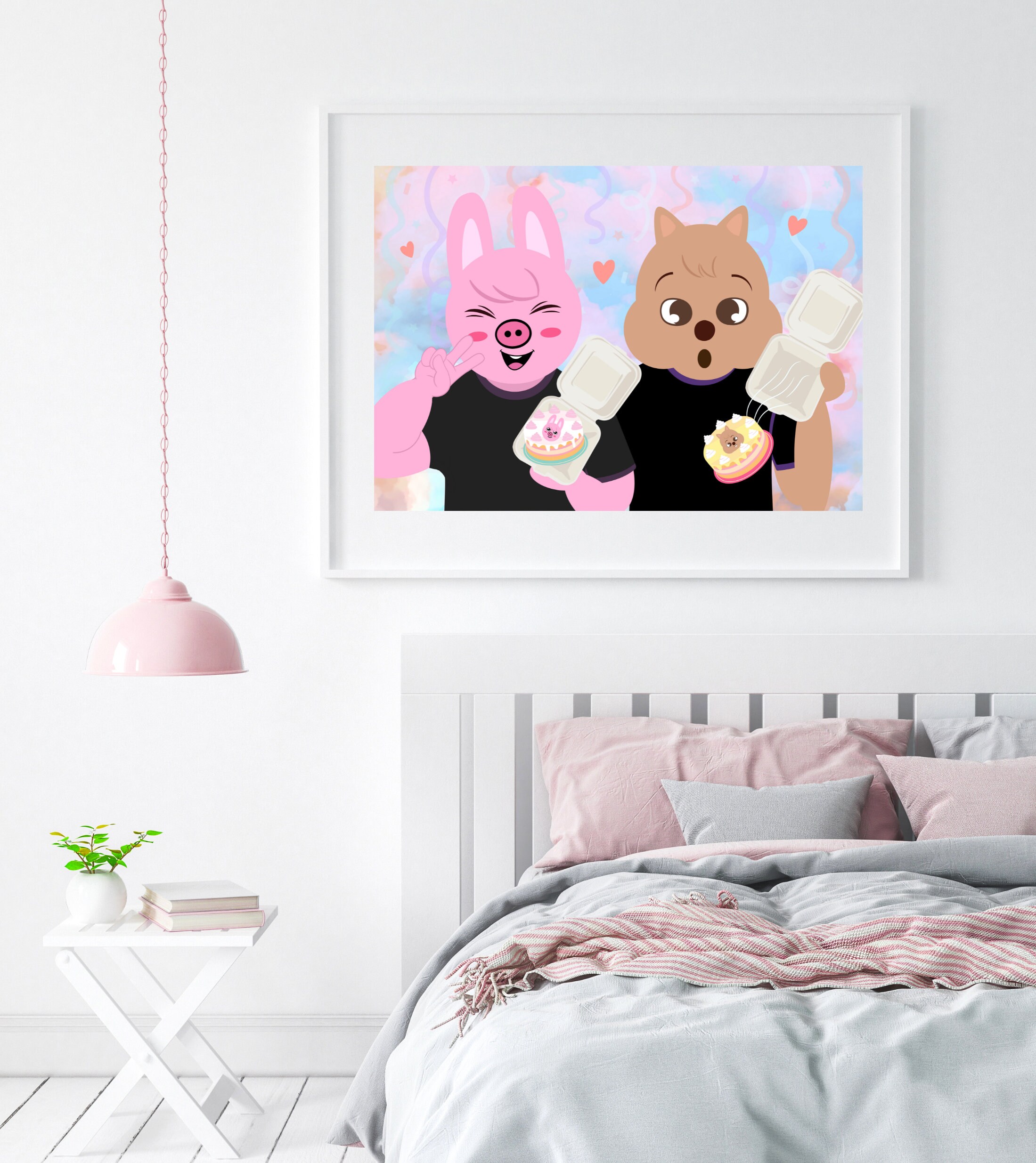 Stray Kids Birthday Cake Drop Art, Dwaekki and Han Quokka, Digital ...