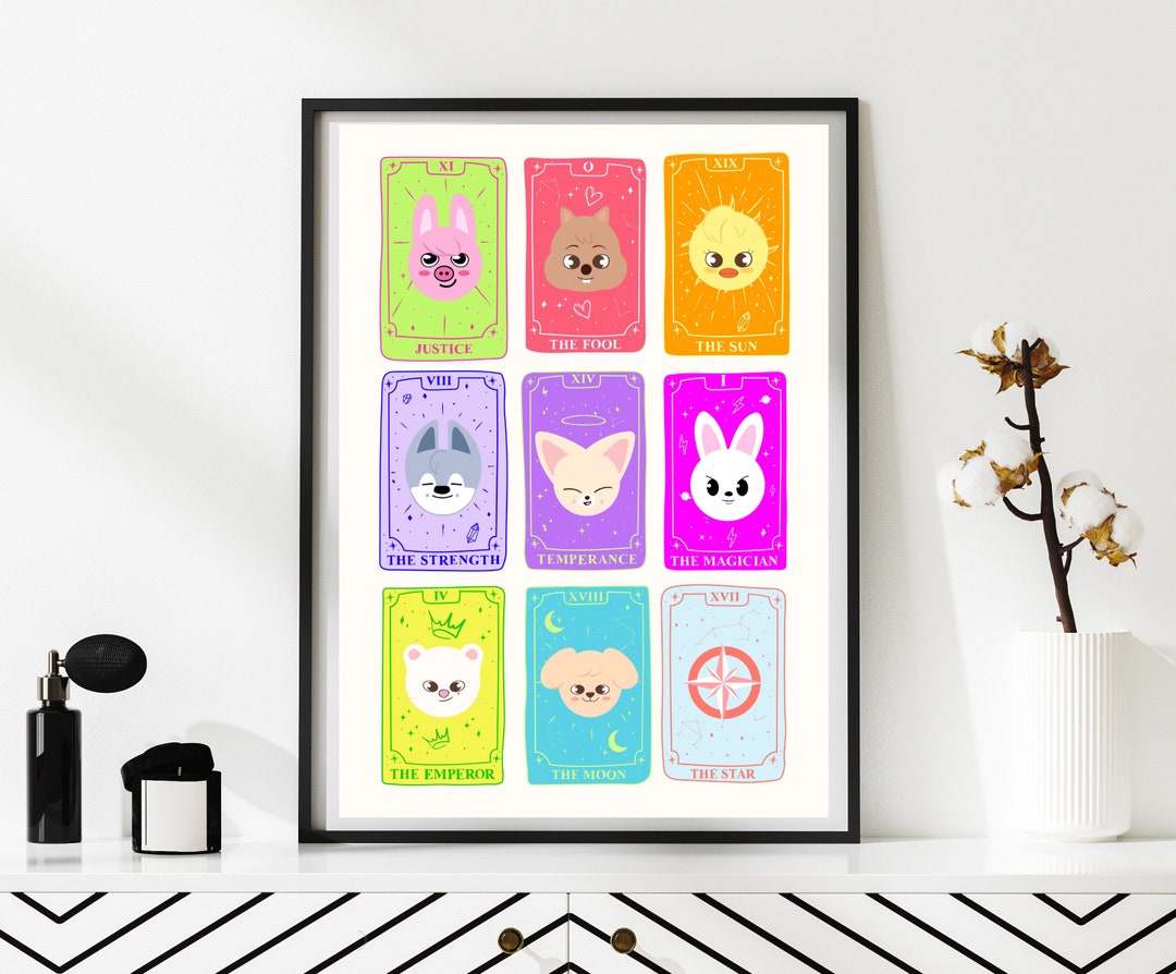 Stray Kids Skzoo Tarot Card Art, SKZ Poster, Digital Download, A4 and ...