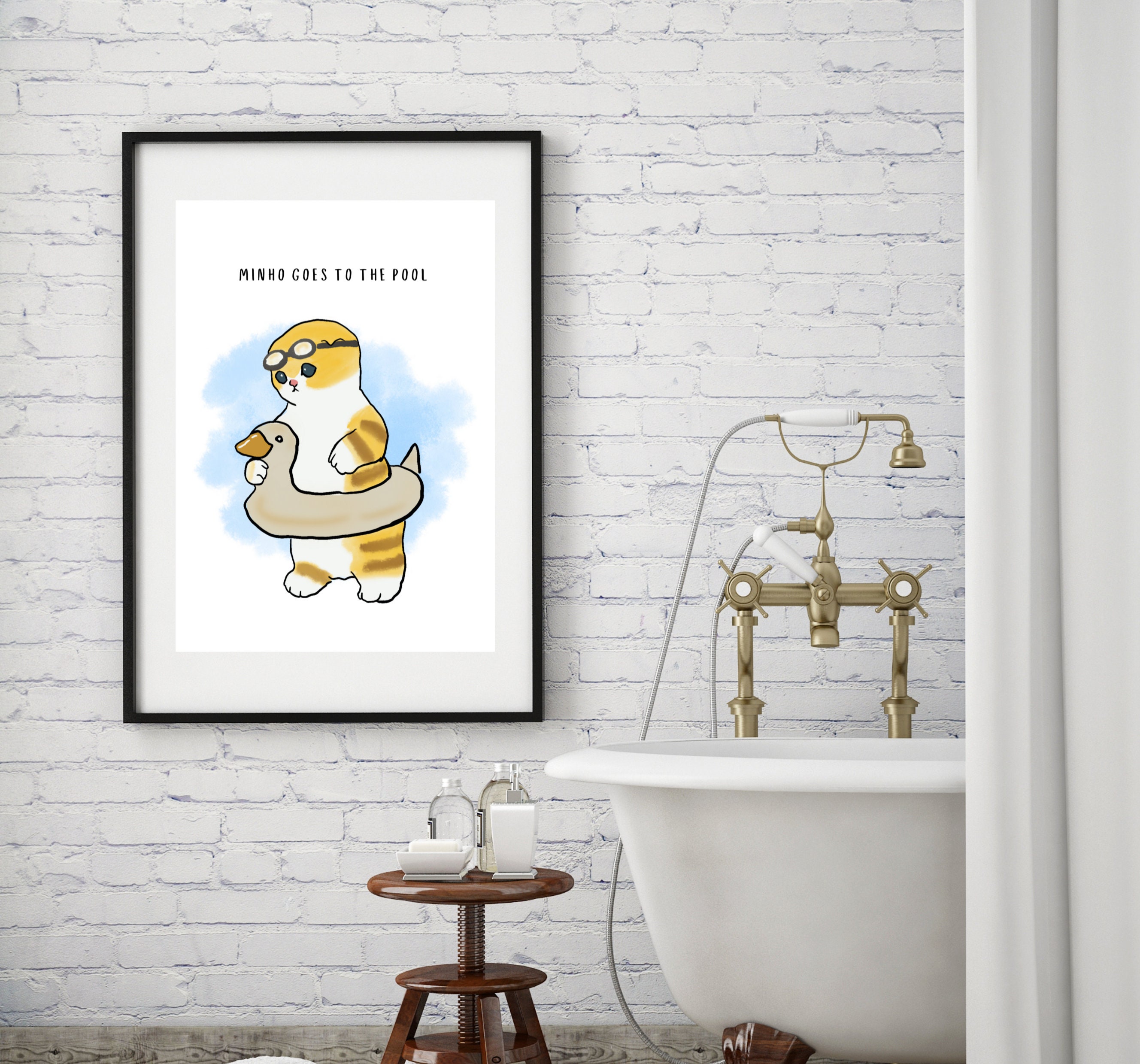Stray Kids Lee Know Cat Pool Art Print, SKZ Kpop Poster (digital ...