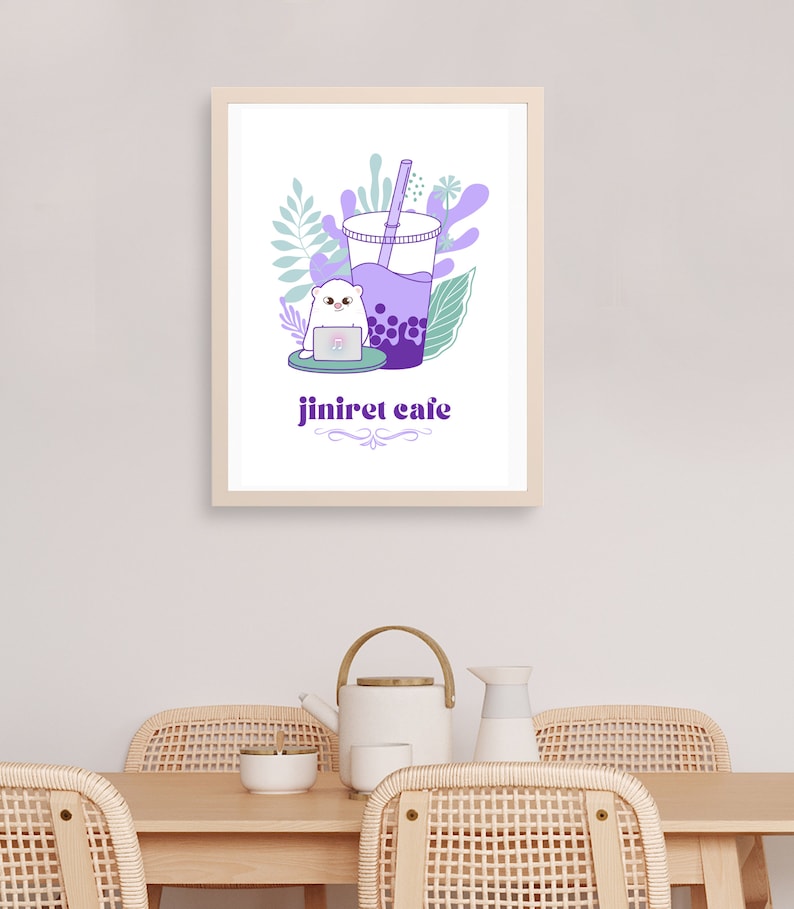 Stray Kids Hyunjin Jiniret Cafe Art Print Digital Download, SKZ Poster ...