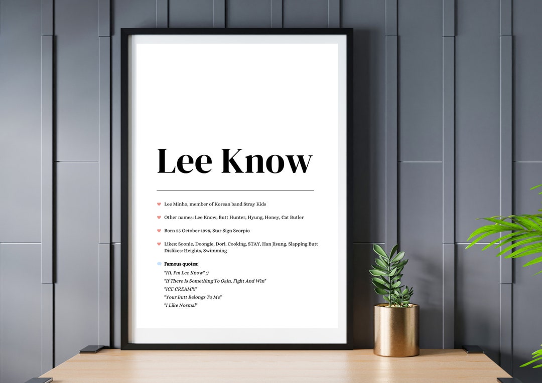 Stray Kids Lee Know Definition Poster, SKZ Kpop Art (digital Download ...