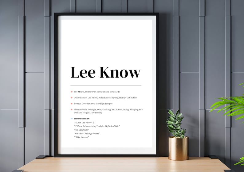 Stray Kids Lee Know Art Lee Know Definition SKZ Lee Know - Etsy