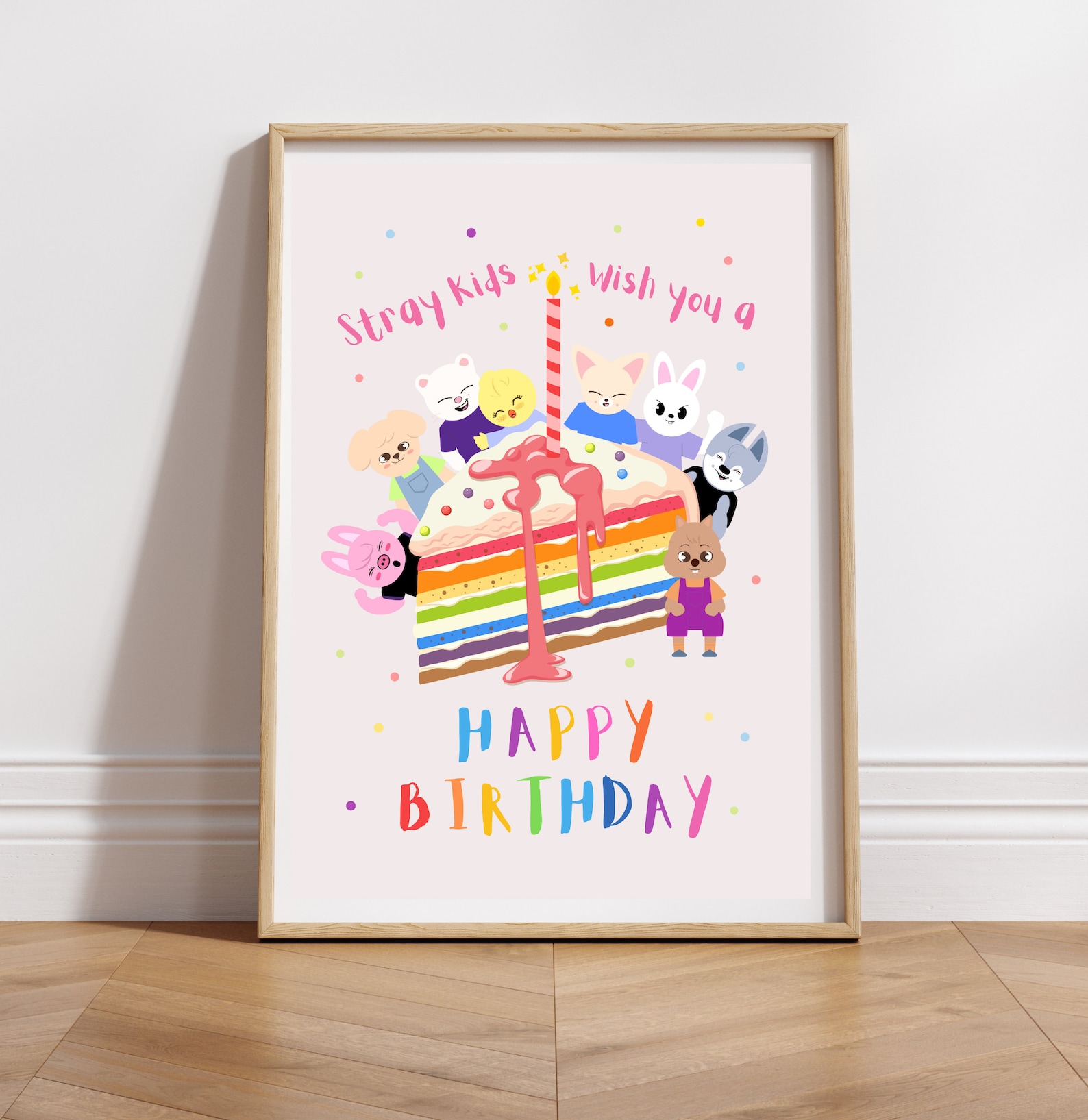 Stray Kids Birthday Card Digital Download Artwork, Skzoo Print, A4 and ...