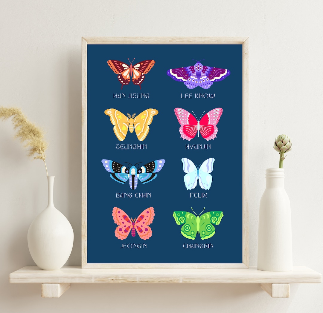 Stray Kids as Butterflies Art, Digital Download, SKZ Poster, A4 and A5 ...