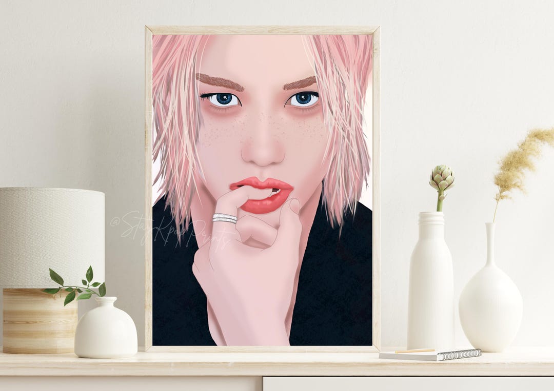 Stray Kids Felix Portrait Art Print: Minimalist Kpop Room Decor ...